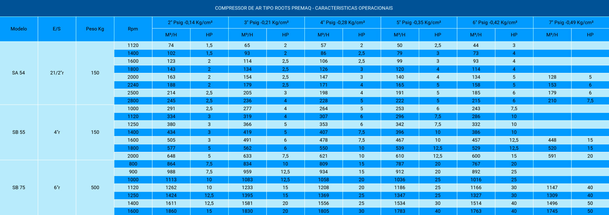 Compressores de Ar tipo Roots – Premaq